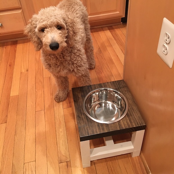 Dog Bowl Stand - Large Dog Bowl Stand - Farmhouse Style - Rustic Dog ...