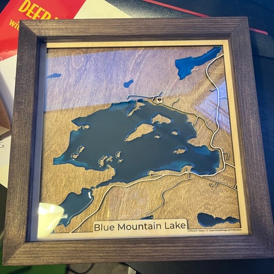 Custom Lake Map Wood and Epoxy Resin - Etsy