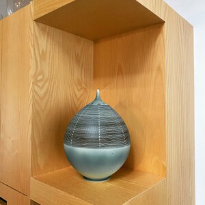 Slab/hand Built Stoneware Pitcher With Grey Blue Glazes Made by Hsin ...