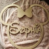 Disney Minnie Mouse Silhouette Name Decor, Wooden Minnie Mouse With Bow ...