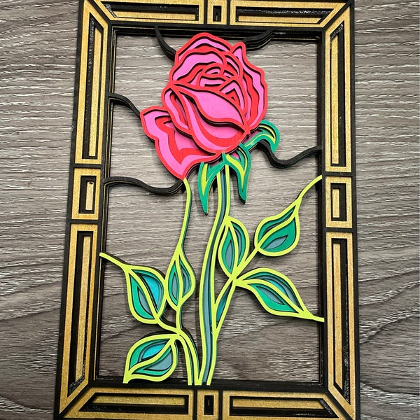 Rose Multilayer SVG/ Rose Cut File/ 3D Layer/ Plywood Cutting/ Paper ...