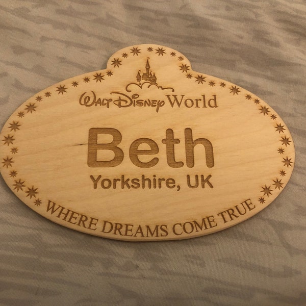 Wooden Plaque Inspired by Disney Cast Member Badges, Wooden Plaque ...