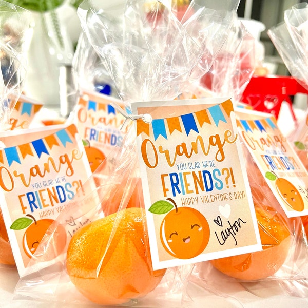 Orange Valentine's Day Printable Tags Cuties Valentine Healthy Class ...