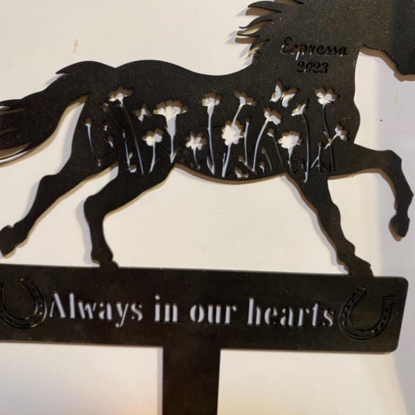 Custom Horse Memorial Sign, Horse Stake, Grave Markers, Horse Sign With ...
