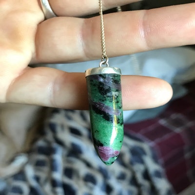 Ruby Zoisite Crystal Pendulum Dowsing Chakra Healing & - Etsy