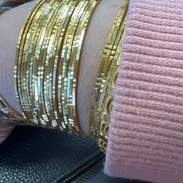 4 Indian Bangles Set, 22k Gold Plated, 4 Bangles Set, Traditional Indian, Wedding Bangles ...