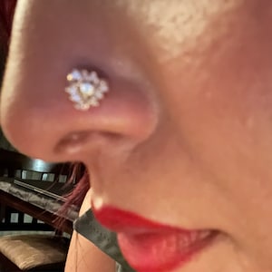 Nose Bone Nose Ring 925 Sterling Silver 2mm Opal Gem 22G. FREE - Etsy