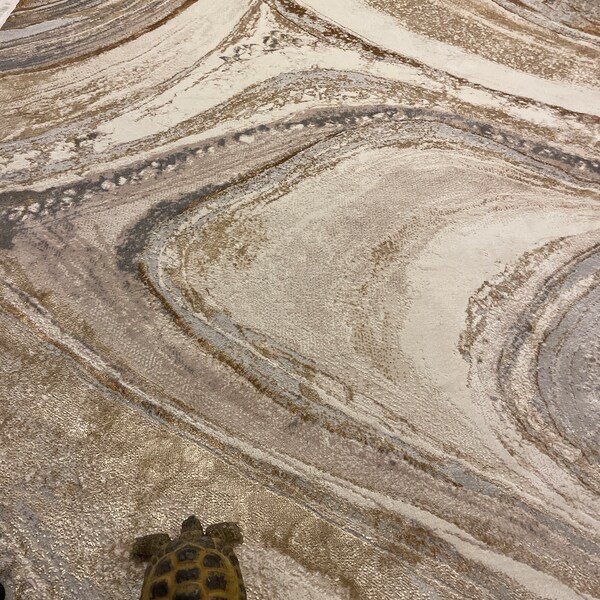 Beige Silver Grey Marble Shimmer Sheen Effect Modern Rug Silky Soft ...