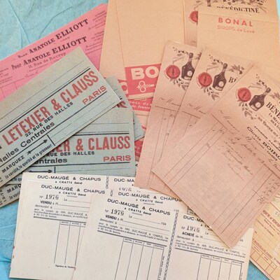 Digital French Ephemera Pack, Digital Vintage Papers, Printable Paper ...