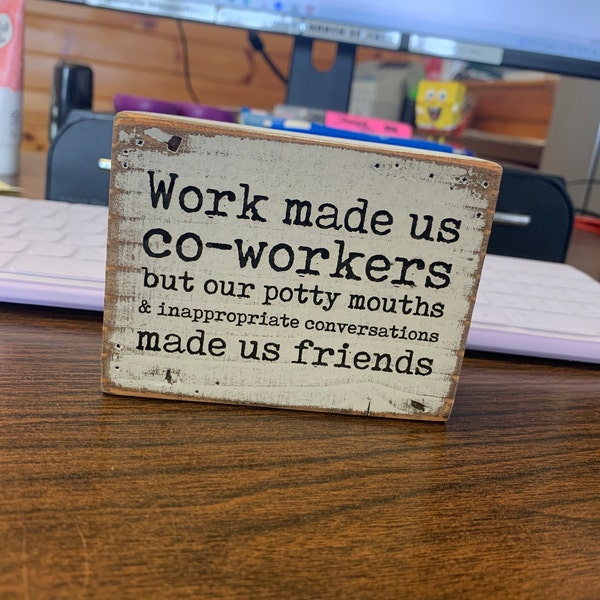 Co-workers Sign, Freestanding Block Sign, With Free Personalization on ...