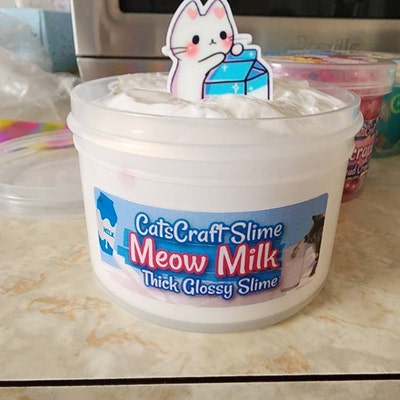 Thick Glossy Slime meow Milk Cereal SCENTED ASMR With Charm - Etsy