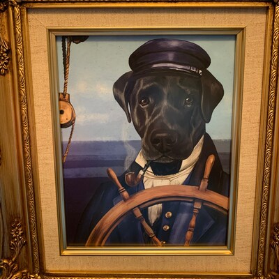 Sea Captain, Pet Portrait, Custom Pet Portrait, Royal Pet Portrait, Pet ...