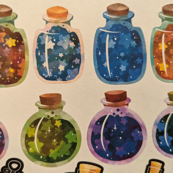 Watercolor Bottled Stars Clipart - Nebula Stars Download - Instant ...