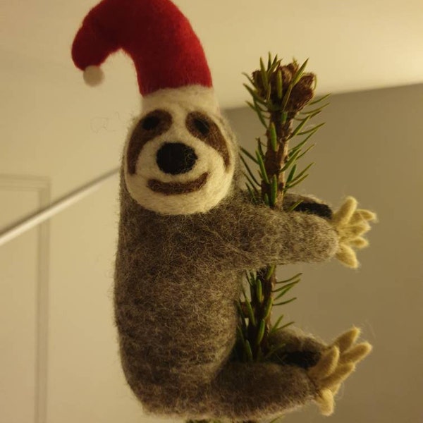 Christmas Sloth Tree Topper - Handmade - Felt - Christmas Tree ...