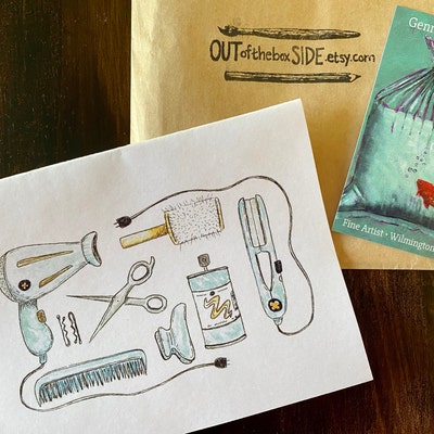 Bakers Dozen Watercolor Handmade Note Card Set of 4 With - Etsy