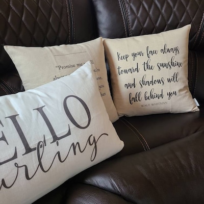 Personalized Quote Pillow Cover // Custom Pillow Cover // 20 X - Etsy