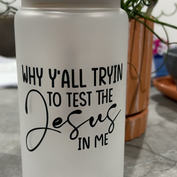 Christian Cup, Bible Verses Glass Cup, Flower Glass Cup, With God All ...