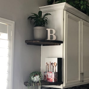 Farmhouse Style Round Front Corner Shelf Rustic Solid Pine - Etsy