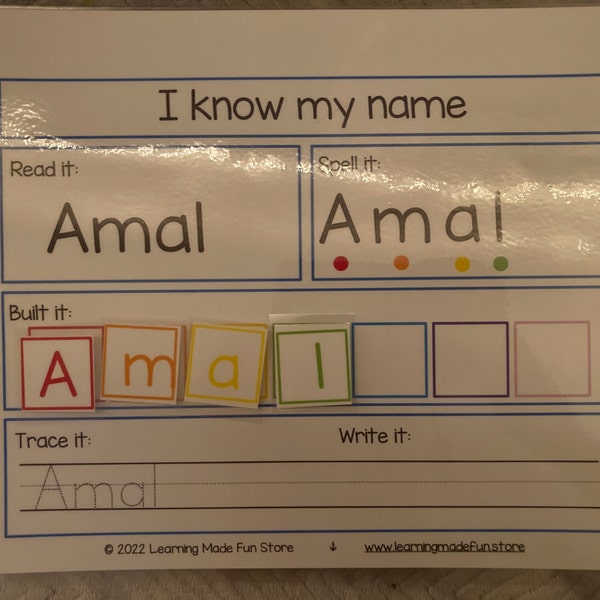 Personalized Name Tracing Worksheet: Spell & Write Activity (PDF) - Etsy