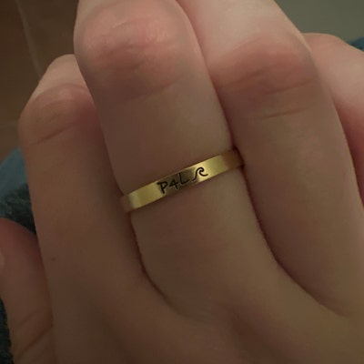 Custom Name Ring Personalized Stacking Ring Mixed Metal Stacking Ring ...