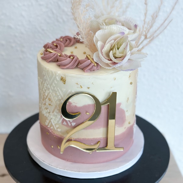 Double Digits Acrylic Number Cake Charm: Personalized Birthday Age and ...