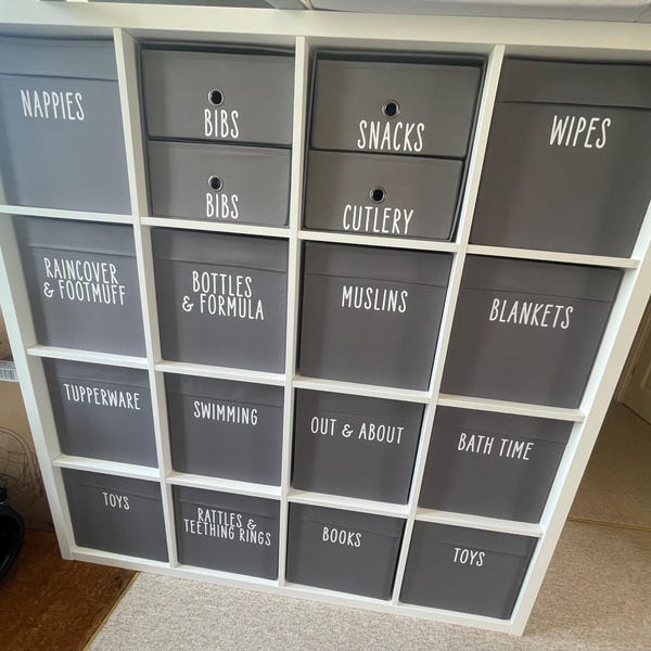 IKEA KALLAX DRONA Box Sticker Personalised Vinyl Labels Stickers Decals ...