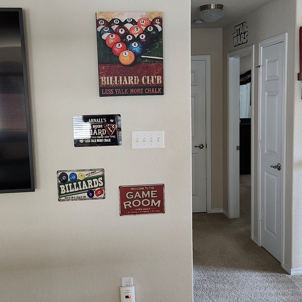 Custom Billiard Pool Table Sign Personalized Less Talk More Chalk - Etsy