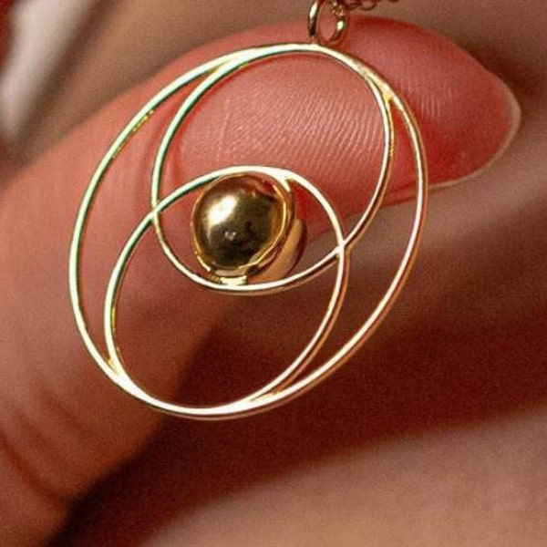 14K Solid Gold Merkaba Octahedron Necklace, Sacred Geometry Jewelry ...