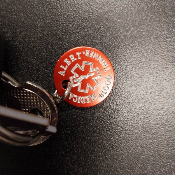 Medical Alert Id Tag Custom Engraved Aluminum Round 20mm - Medical ...