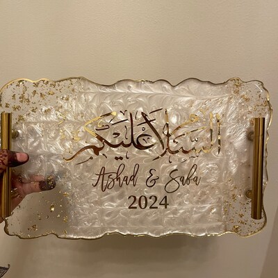 Handmade Ramadan Kareem Tray and Coaster Set Handmade Resin Art Resin ...