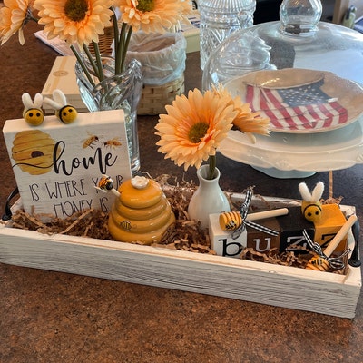 Black and White Farmhouse Tiered Tray Decor Set//farmhouse Decor// Rae ...