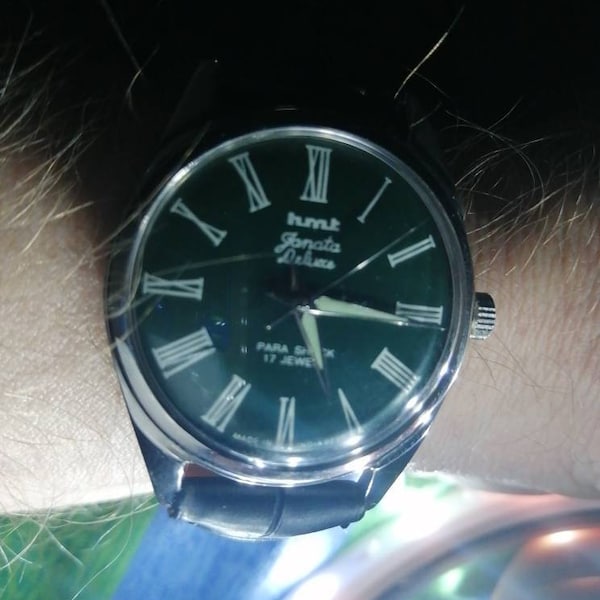 HMT Ashwini Tank Golden Dial Gold Plated Hand Winding 17 Jewels Mens ...