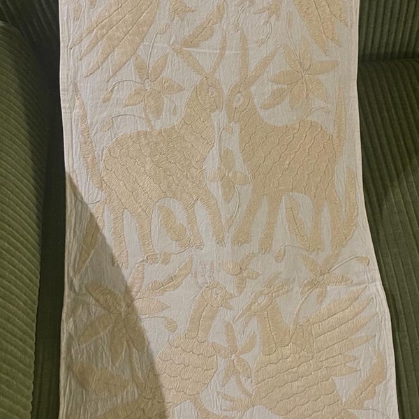 Colorful Otomi Hand Embroidered Tenango Style Flower Embroidered Table ...