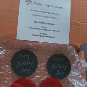 Acrylic Cake Disc, Cake Toppers, Gift Tags, 5cm Discs - Etsy