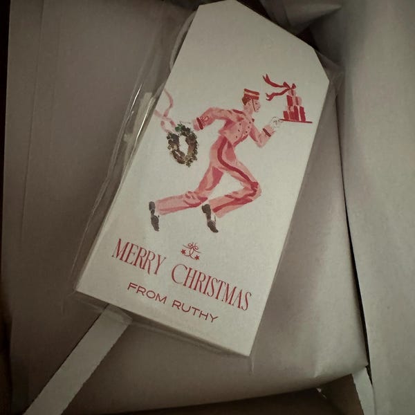 Personalized Christmas Gift Tags – Pink Bellhop Retro Holiday Hostess ...