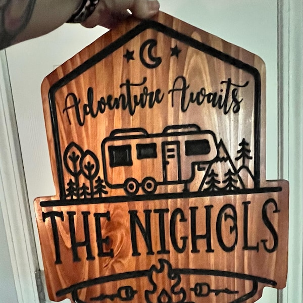 Camper Sign, RV Sign, Engraved Rv Sign, Campsite Flag, RV Flag Hanging ...