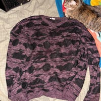 Dark Grunge 90's / Indie / Cabincore Patterned Oversized Pullover ...