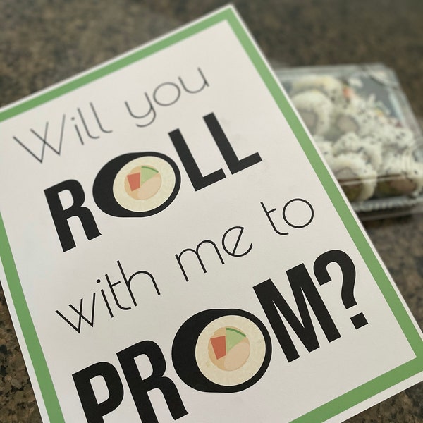 Promposal Ask Idea Printable "will You Roll With Me to Prom?" INSTANT ...