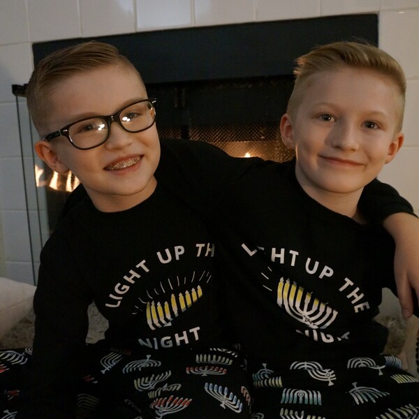 Hanukkah Unisex Pajamas// Chanukah Pjs// Menorah Pajamas// Jewish Kids ...