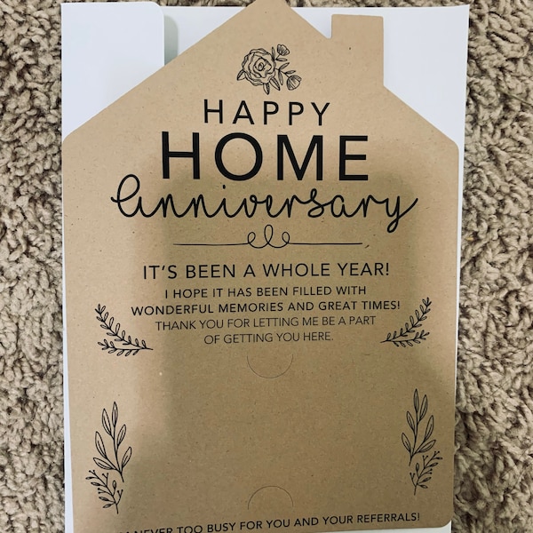 SET of Happy Home Anniversary Cards | Real Estate Agent Card | House ...
