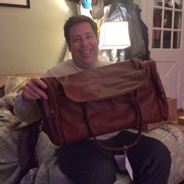 Large Brown Leather Travel Bag, Leather Bag, Weekender Bag, Anniversary ...