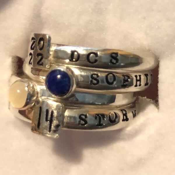 Personalized Class Ring, High Shool Ring, Class Year Ring, Graduation ...