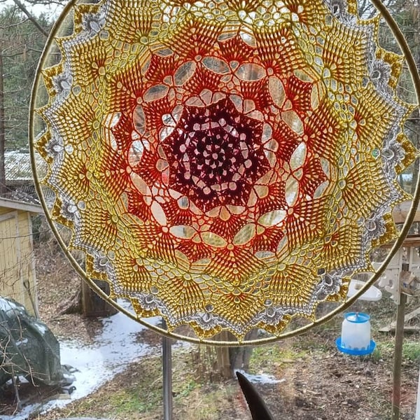 Mandala Crochet PATTERN, CHAKRA Mandala 40 Cm in Cotton THREAD - Etsy