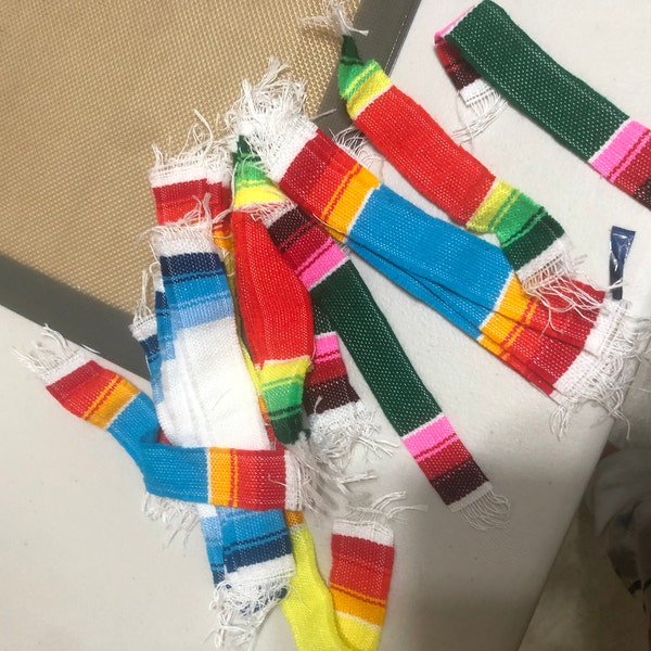 Set of 25 Mexican Serape Miniature 7"x1" Mexican Party Favors Mexican ...