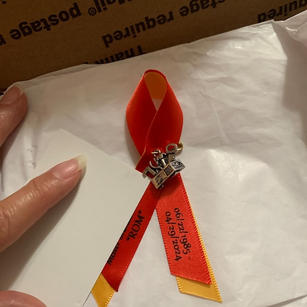 Custom Memorial Ribbons Pinned and Ready to Wear , Lapel Ribbons ...