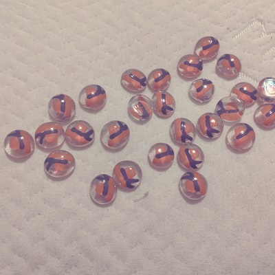 Hand Painted Large Glass Gems RED LIPS Red Lip Kiss Kisses - Etsy