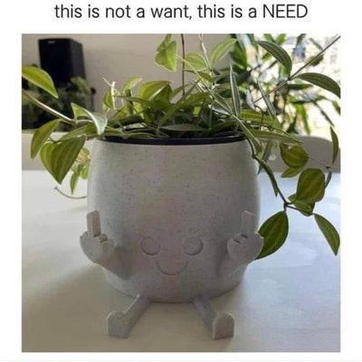 Middle Finger Happy Planter in ALL Colors Kawaii Planter, Planter With ...