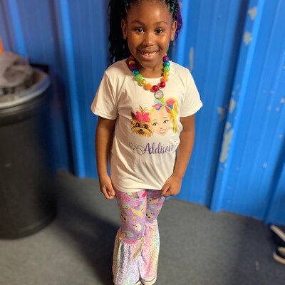 JOJO Siwa Inspired Shirt & Flared Pants Set With Name in - Etsy