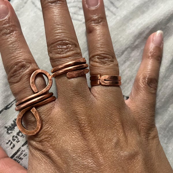 Textured Copper Band Rings | Pure Copper Rings | Arthritis Rings | Gift ...