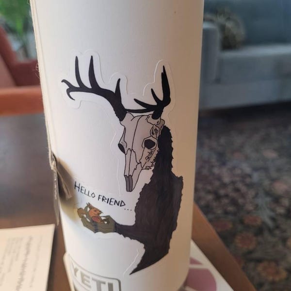 Hello Friend- Wendigo Sticker - Etsy